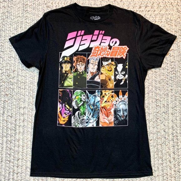 Shirts | Mens Jojos Bizzarre Adventure Jjba Manga Cartoon Anime Black ...